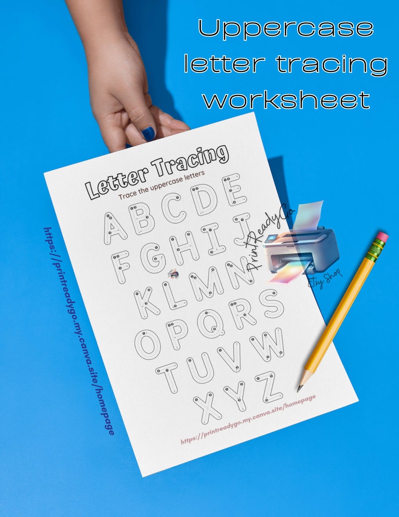 Uppercase Letter Tracing Worksheet - Etsy