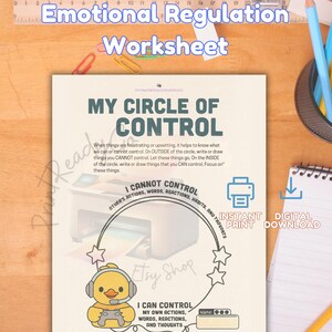 My Circle of Control Worksheet – Kids Emotional Regulation Printable ...
