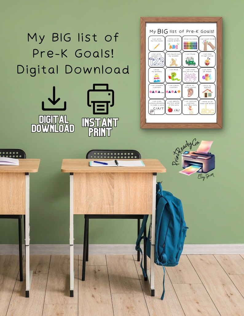 My Big List of Pre-k Goals - Etsy