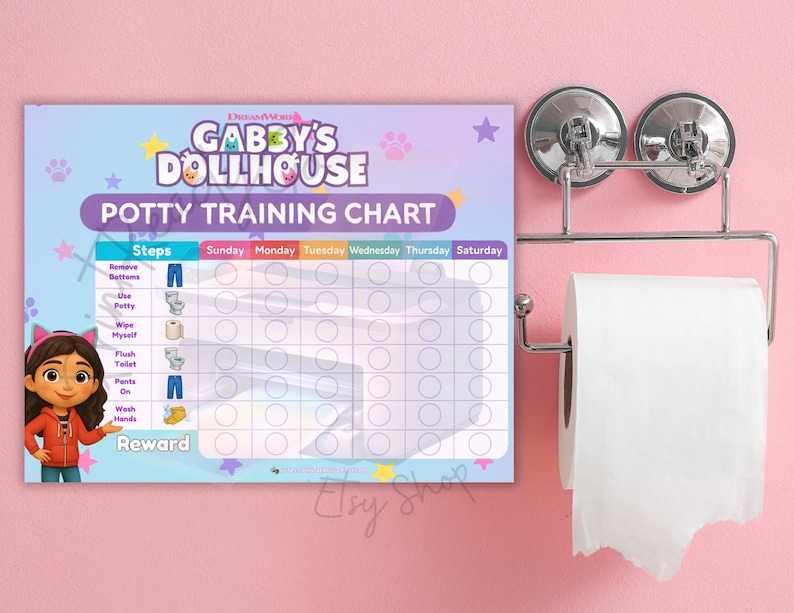 Gabby’s Dollhouse Potty Training Chart Printable – Reward Chart for ...