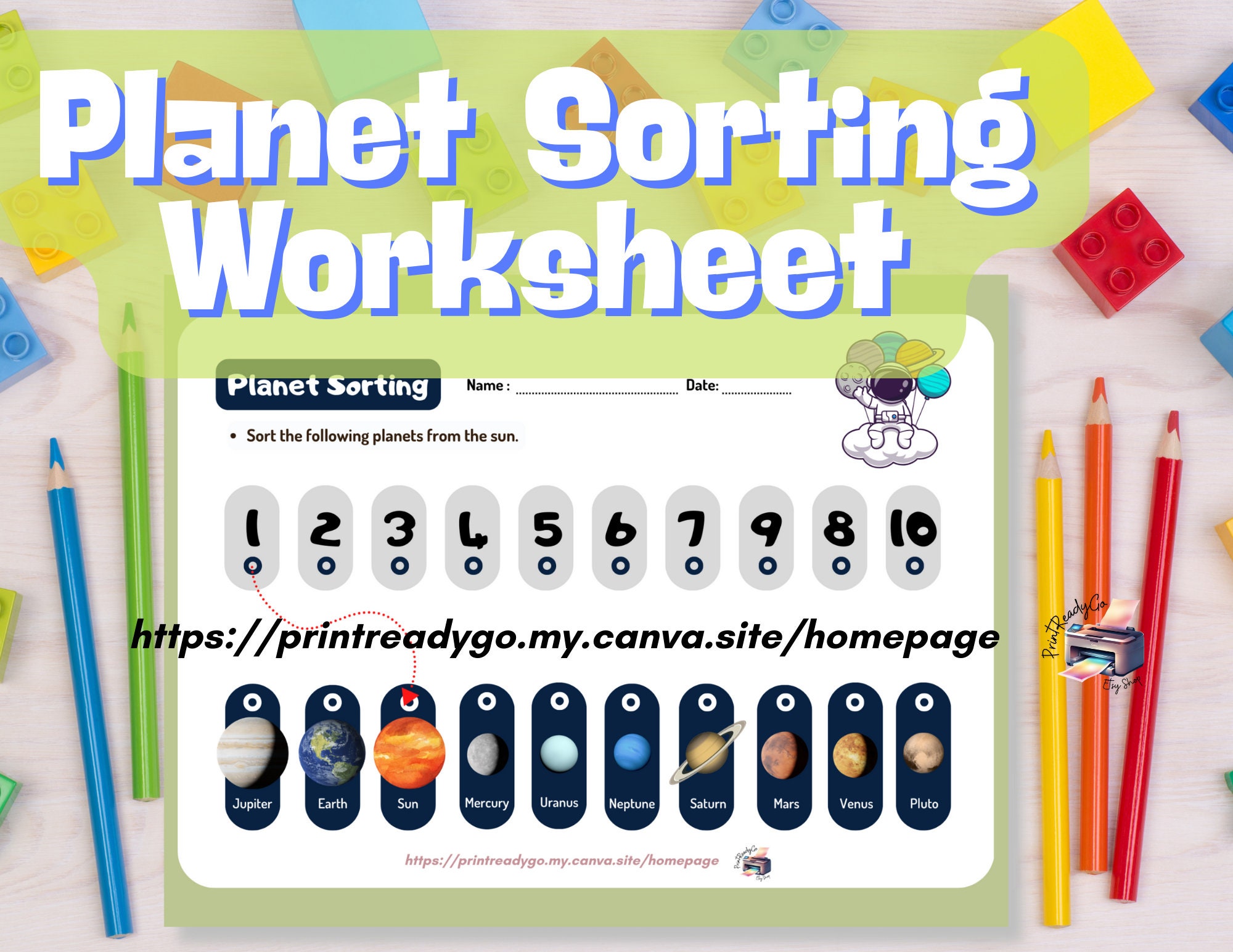 Planet Sorting Science Worksheet - Etsy