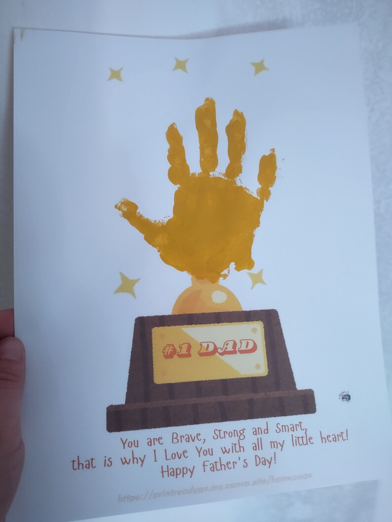 DIY Father's Day Handprint Kids Craft - Etsy