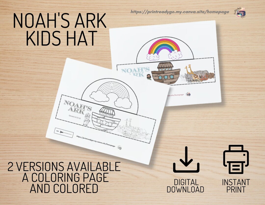 Noah's Ark Kids Activity Hat for Sunday Bible School - Etsy