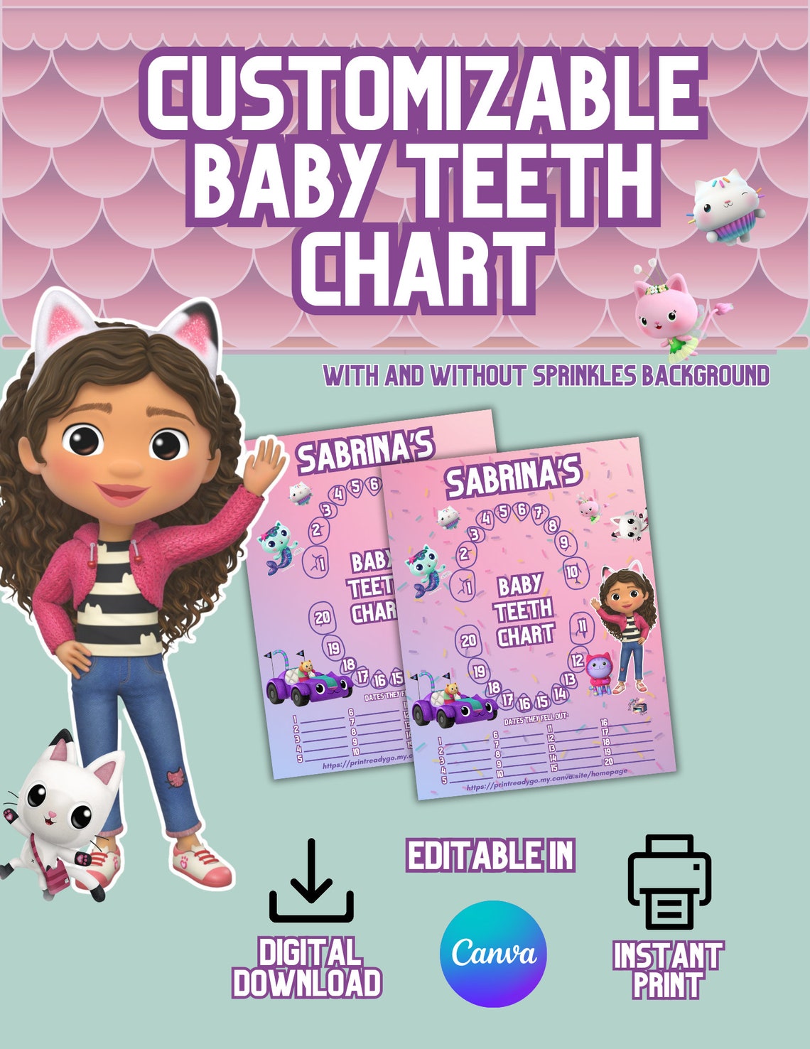 Gabby's Dollhouse Baby Teeth Chart - Etsy Canada