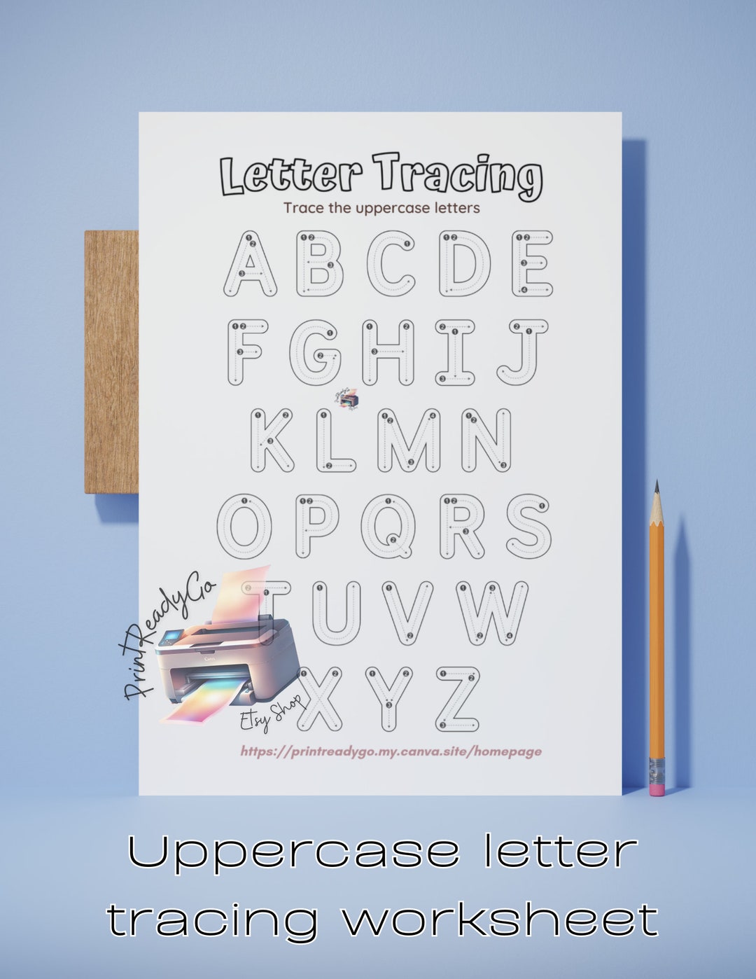 Uppercase Letter Tracing Worksheet - Etsy