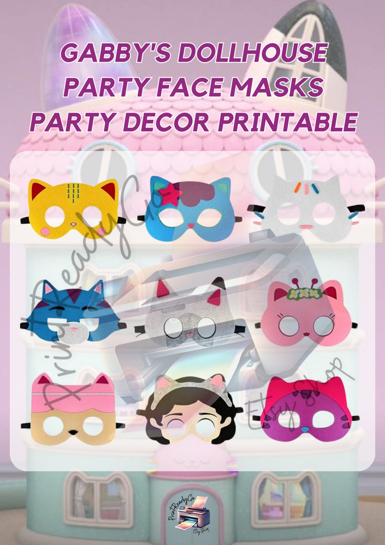 Gabby's Dollhouse Party Face Masks Party Decor Printable - Etsy