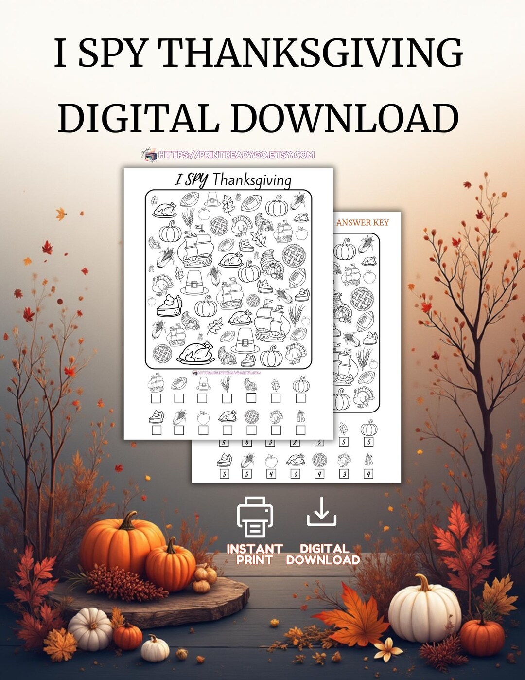 I Spy Thanksgiving Printable Game – Fun Thanksgiving Activity for Kids ...