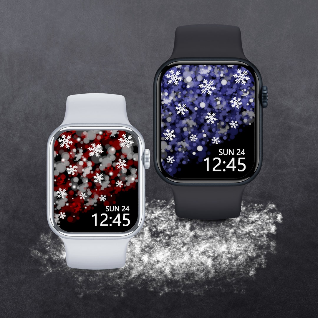 Winter Apple Watch Wallpaper Set, Festive Smartwatch Background Bundle ...