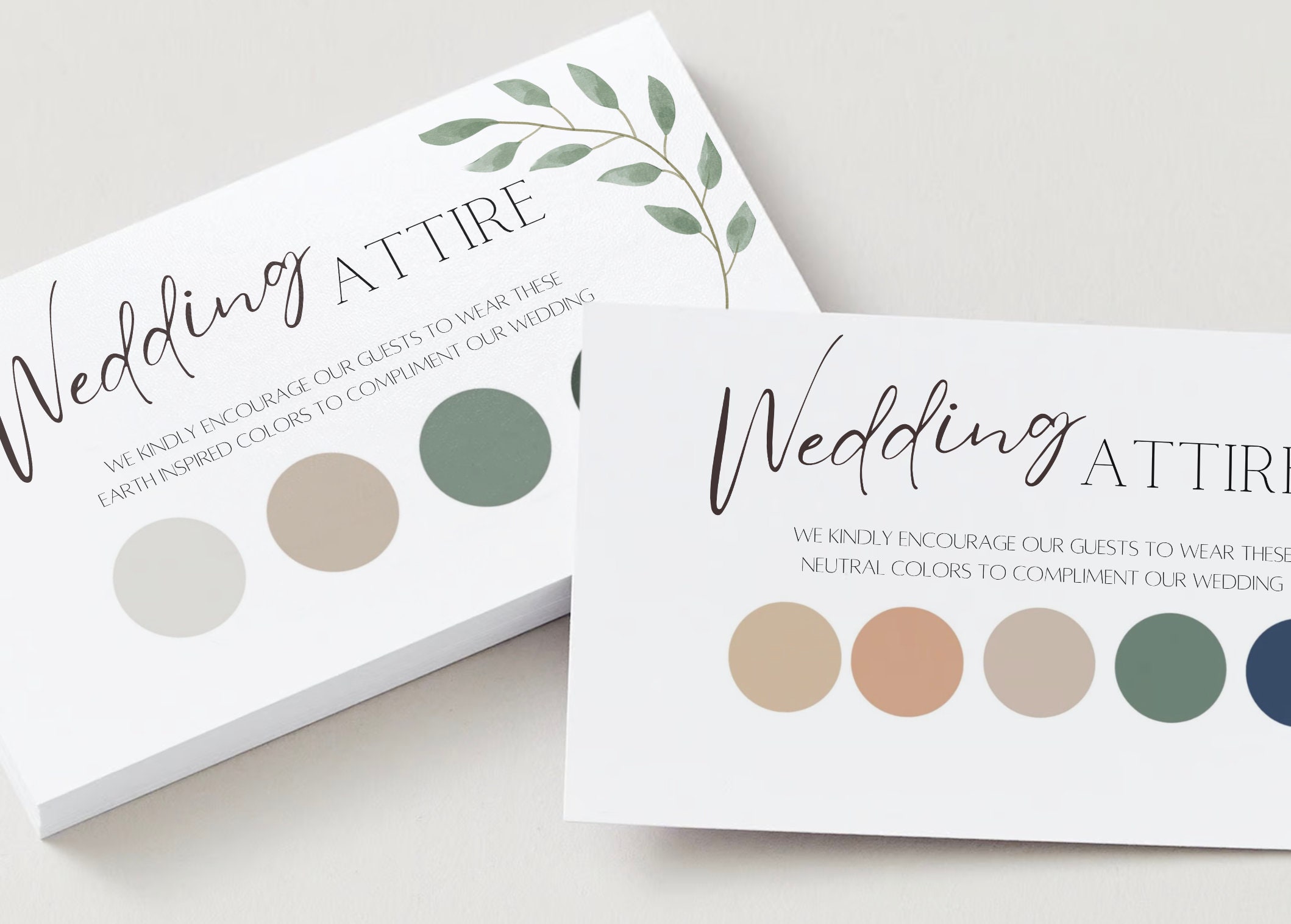 Wedding Dress Code Card Template Select Your Colors - Etsy
