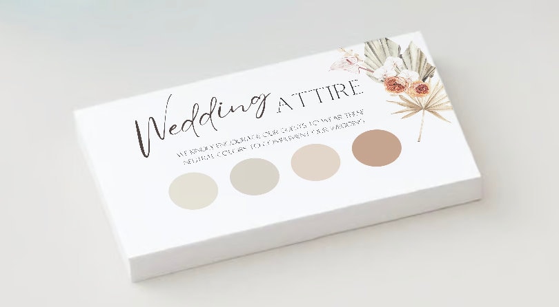 Wedding Dress Code Card Template Select Your Colors - Etsy