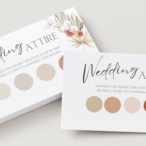 Wedding Dress Code Card Template Select Your Colors - Etsy