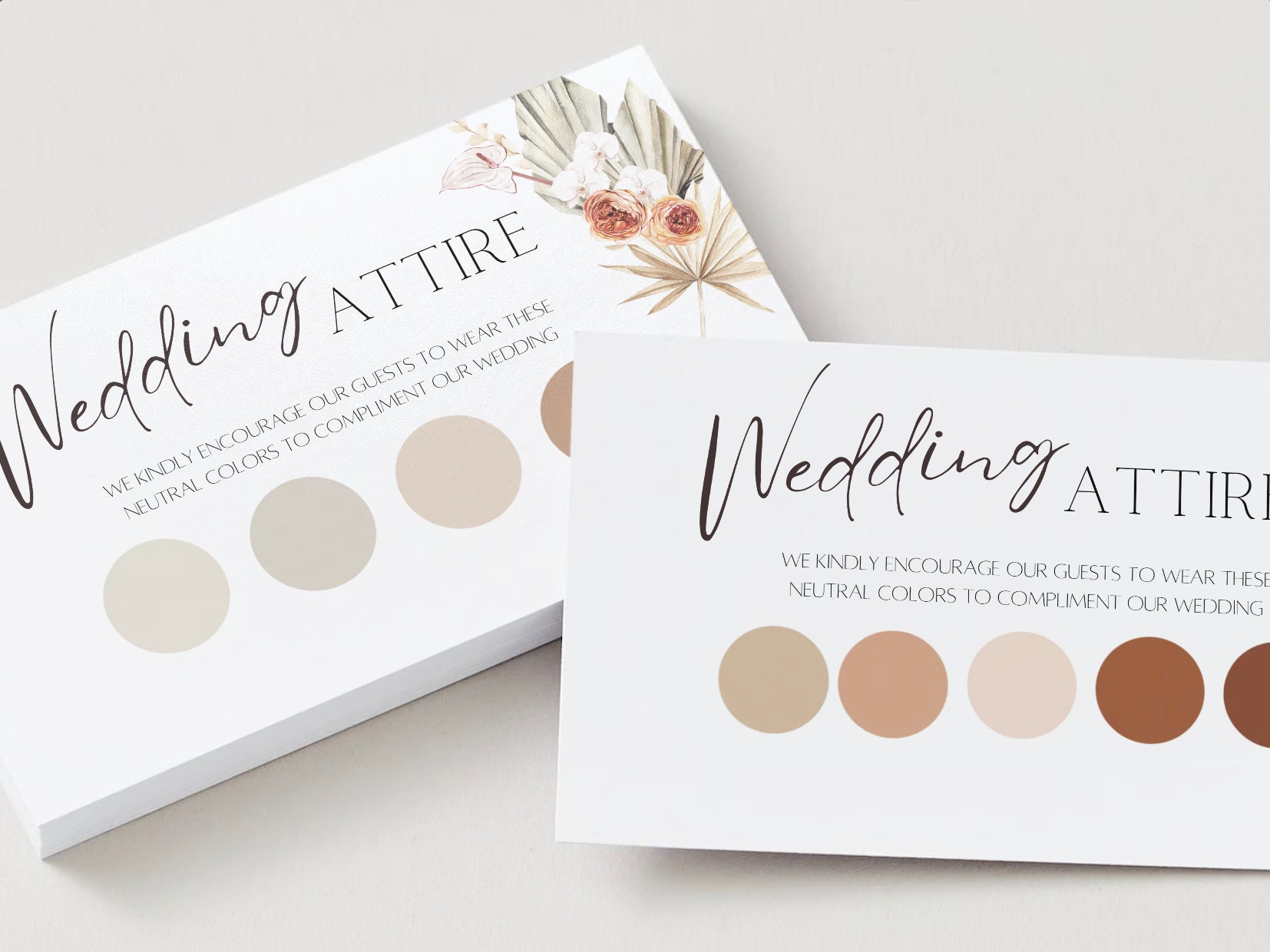 Wedding Dress Code Card Template Select Your Colors - Etsy