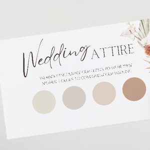 Wedding Dress Code Card Template Select Your Colors - Etsy
