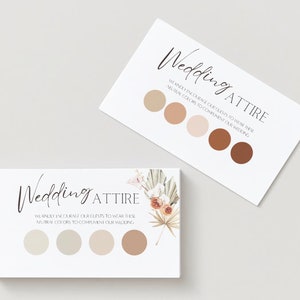 Wedding Dress Code Card Template Select Your Colors - Etsy