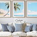 Palm Tree Poster, Ocean Wave Photo, Tropical Printable Wall Art, Pastel ...