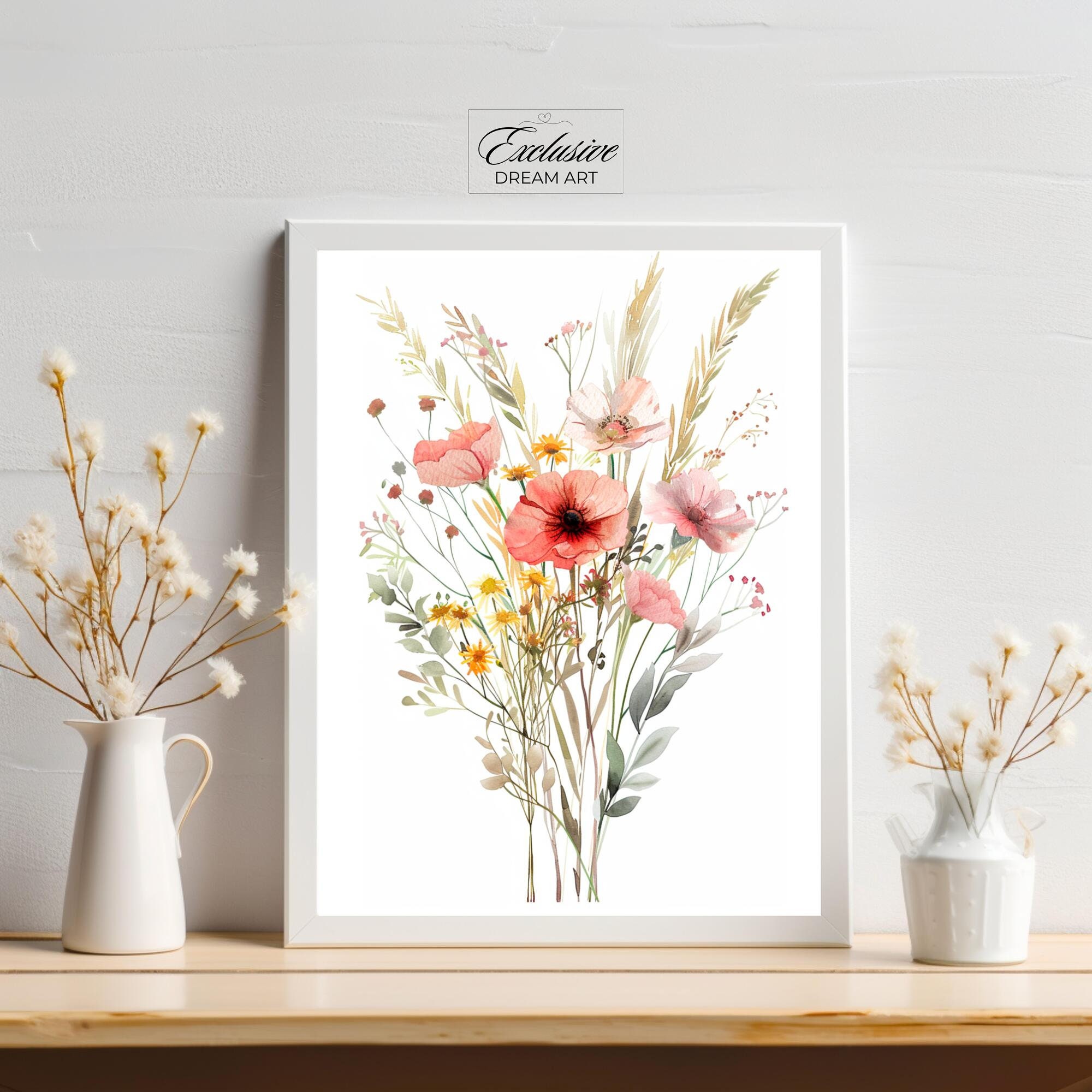Set of 3 Wildflower Art, Flower Lovers, Wildflower Decor, Botanical Art ...