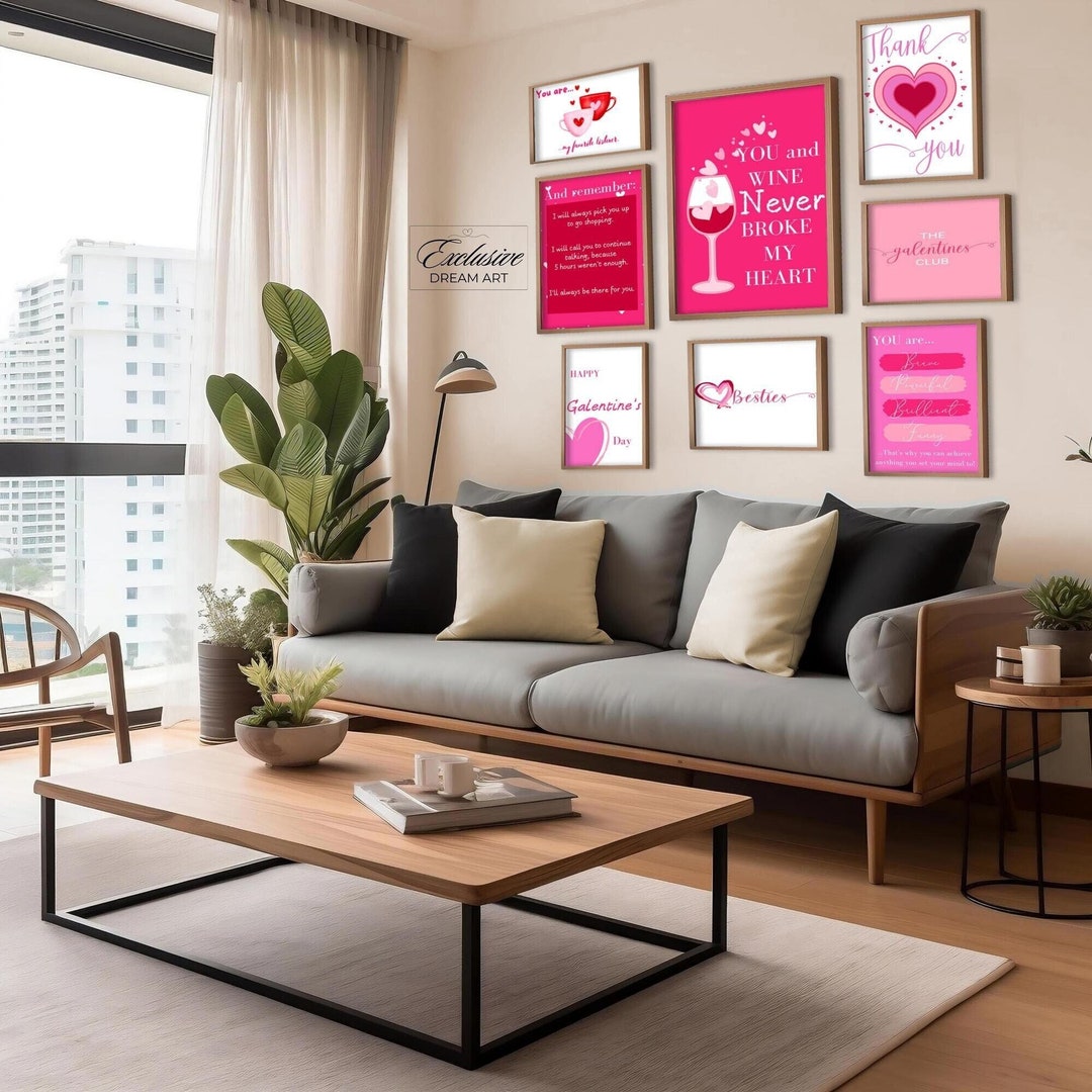 Mega Bundle Valentines Day Wall Art, Set of 8 Prints, Galentines Day ...