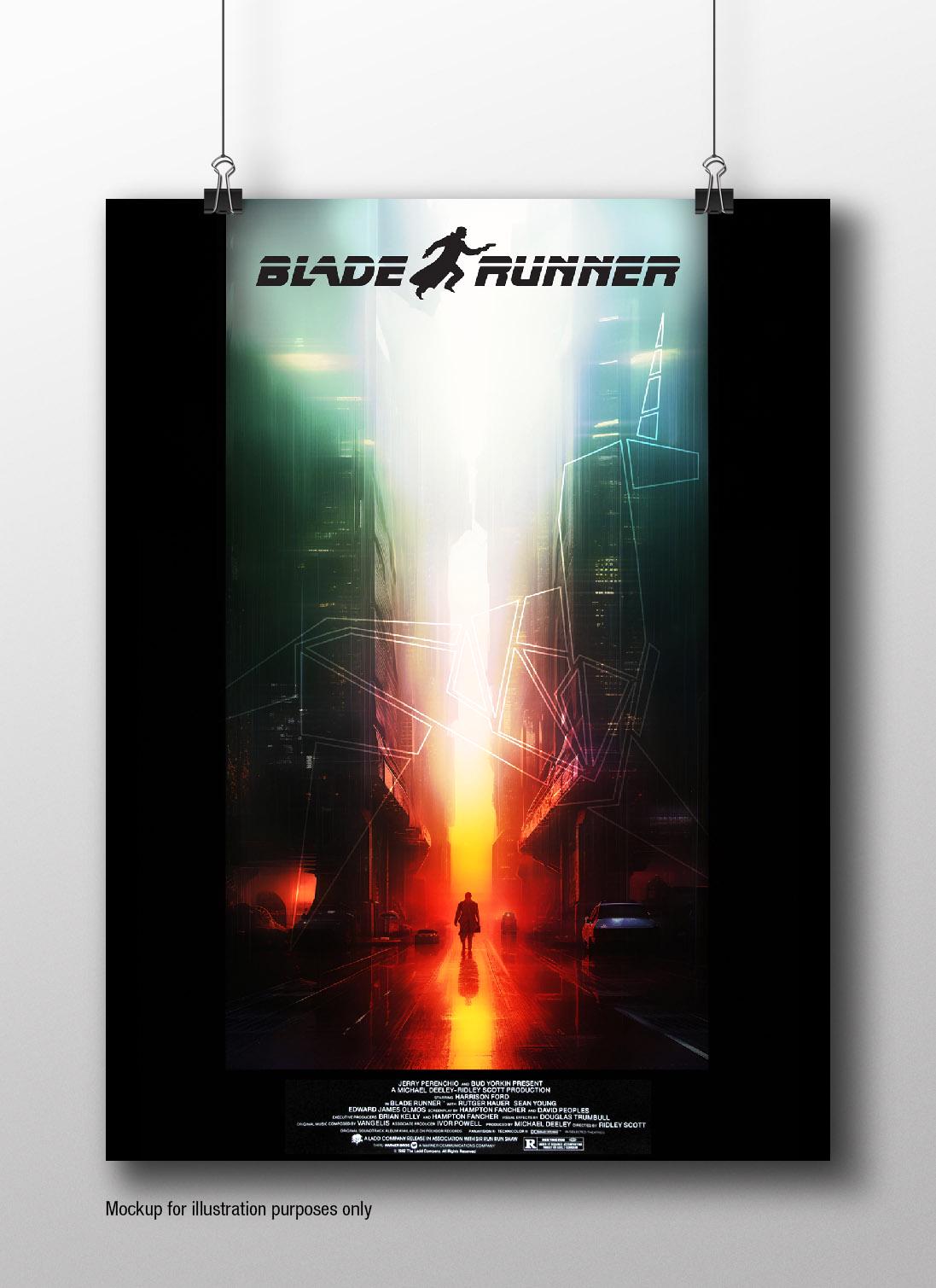Blade Runner 1982 Digital Poster | Minimal Retro Sci-fi Print ...