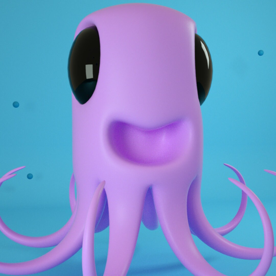 3D Model, Blender Template, FBX Character, Octopus, Blender Scene ...