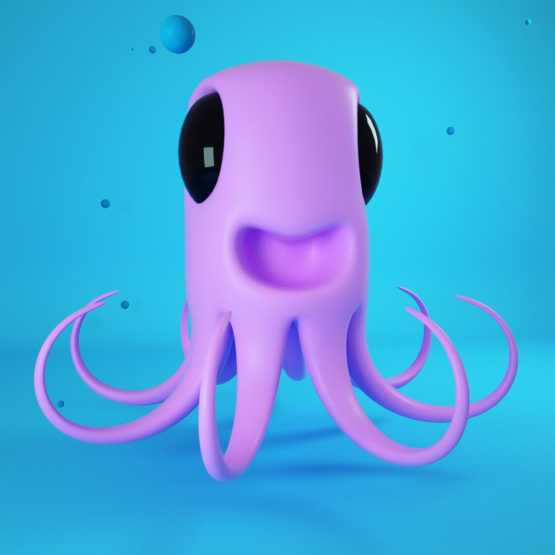 3D Model, Blender Template, FBX Character, Octopus, Blender Scene ...