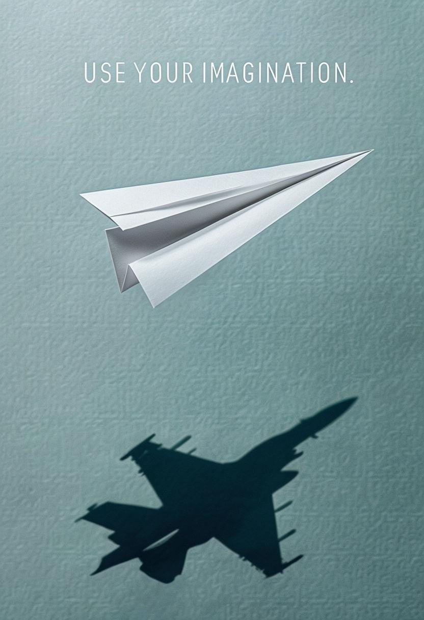 Use Your Imagination” Printable Wall Art – Paper Plane & Fighter Jet ...
