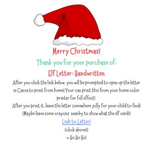 Handwritten Elf Letter Welcome First Visit - Etsy