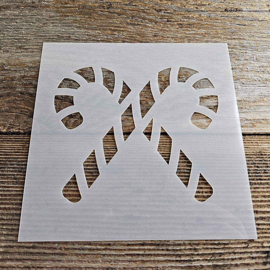 Crossed Striped Candy Canes Stencil Reusable Cookie Decorating Craft ...