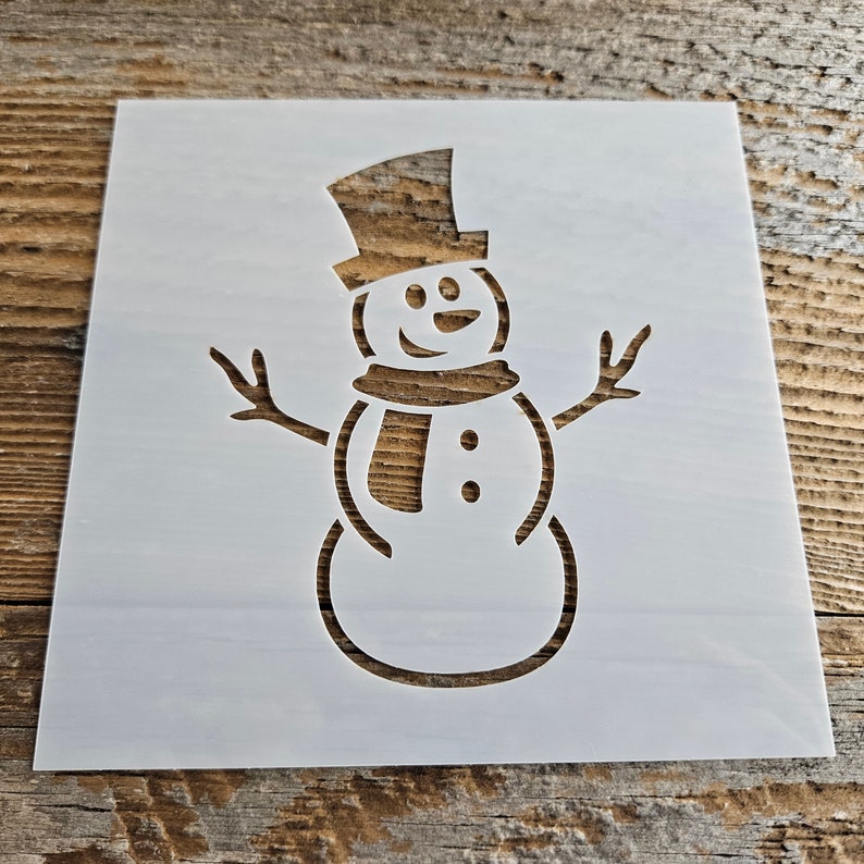 Snowman Stencil Reusable Cookie Decorating Craft Painting Windows Signs ...