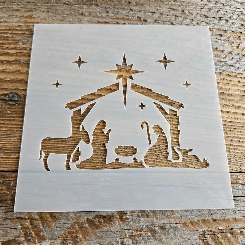 Nativity Stencil Reusable Cookie Decorating Craft Painting Windows ...