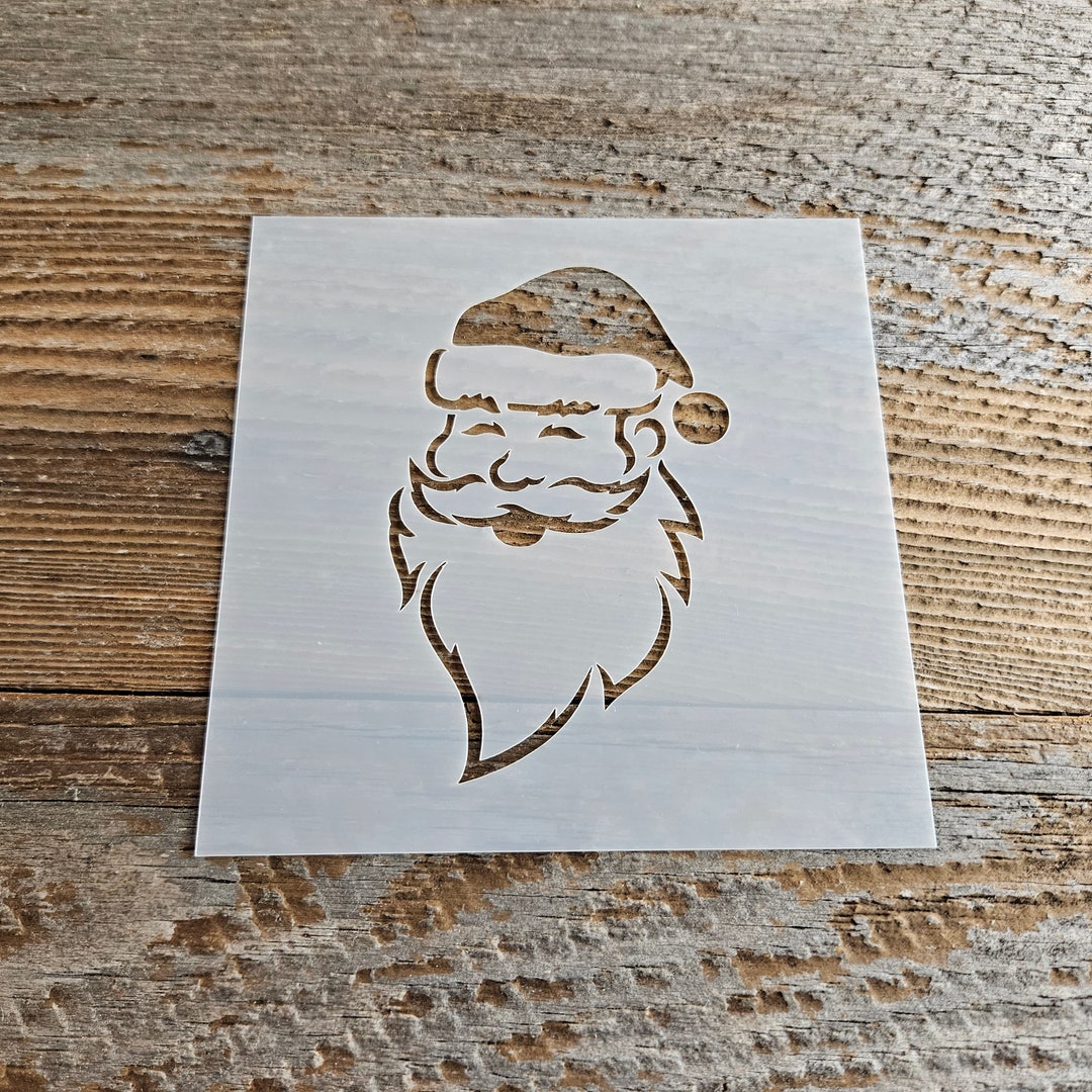 Santa Face Stencil Reusable Cookie Decorating Craft Painting Windows ...