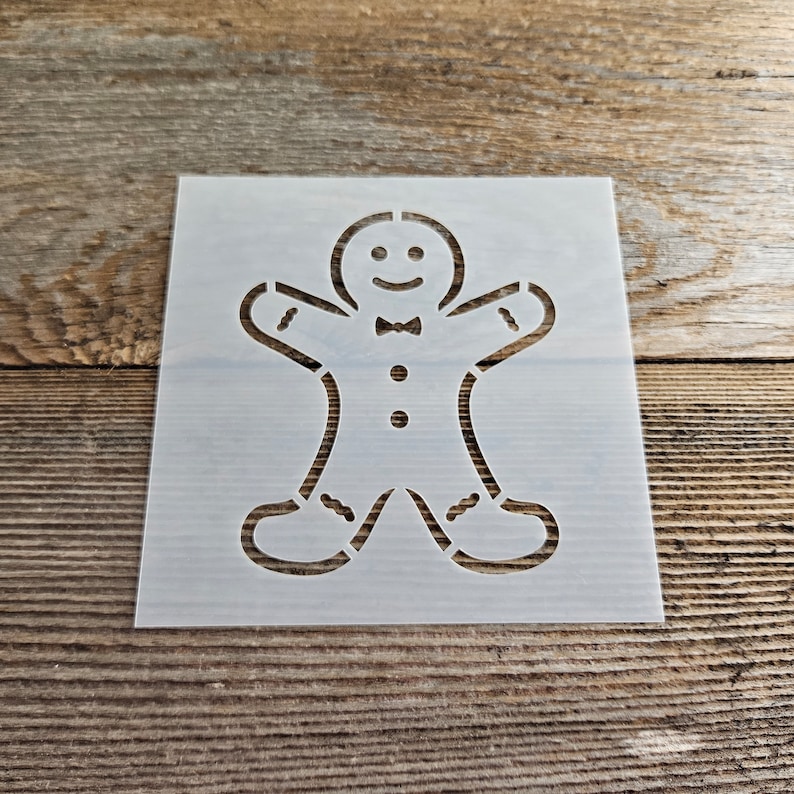 Gingerbread Man With Details Stencil Reusable Cookie Decorating Craft ...