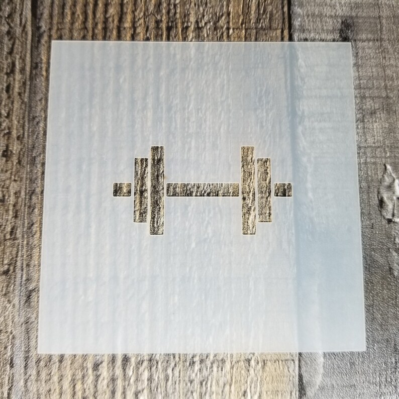 Barbell Stencil Reusable Food Safe Sign Painting Decorating Cookie ...