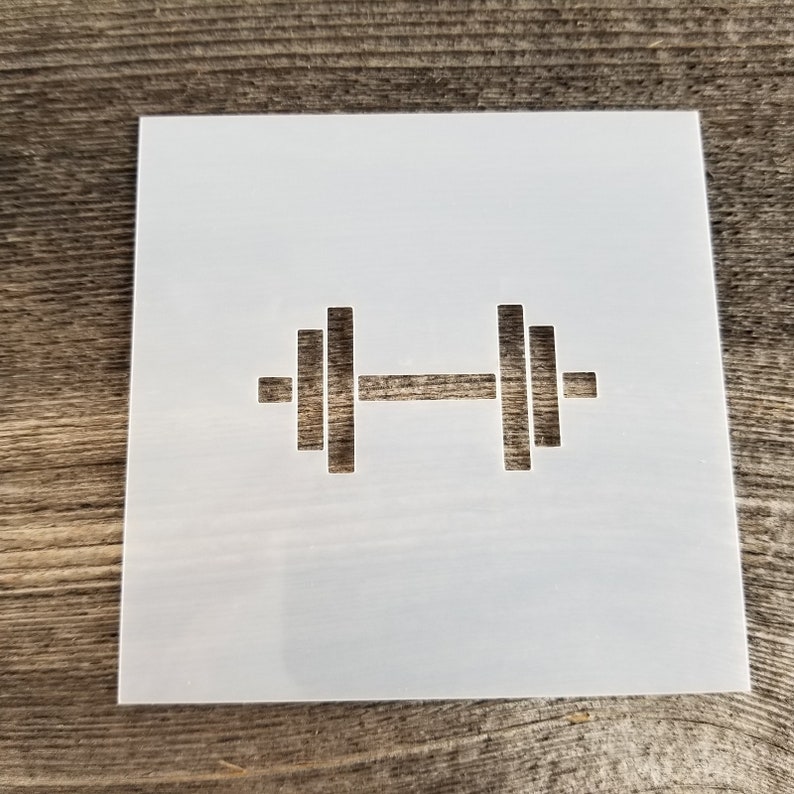 Barbell Stencil Reusable Food Safe Sign Painting Decorating Cookie ...