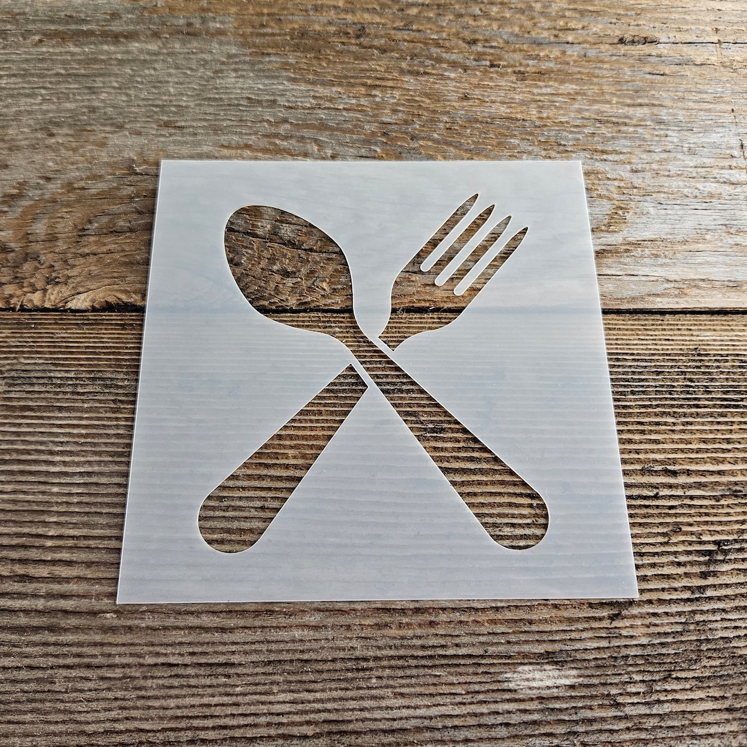 Fork and Spoon Stencil Reusable Cookie Decorating Craft Painting ...