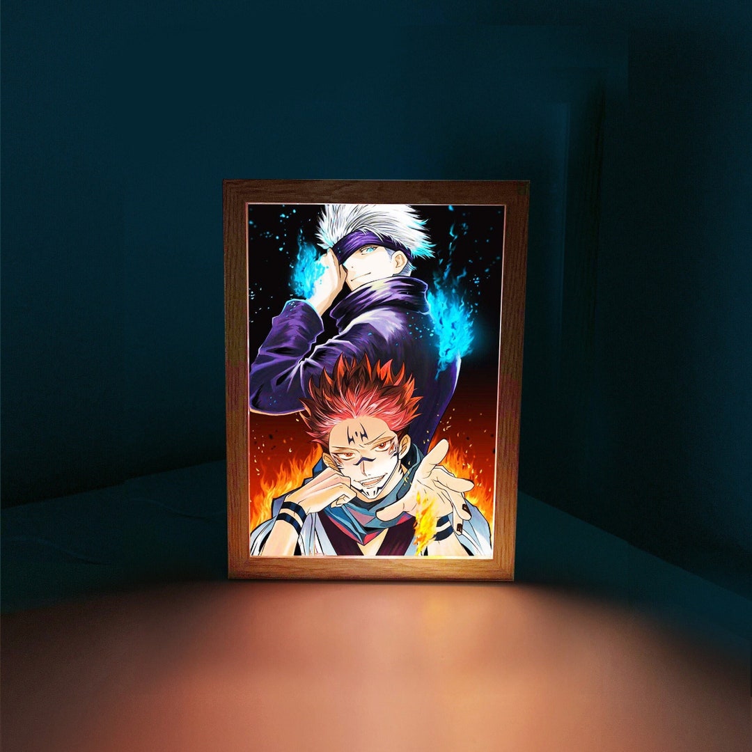 LED Frame Jujutsu Kaisen Gojo Light-up Painting, Wall Art Frame Light ...