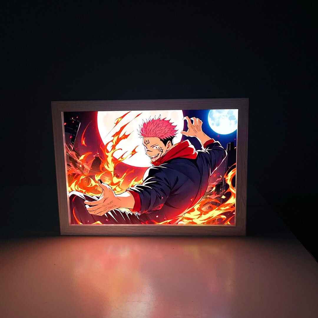 LED Frame Jujutsu Kaisen Gojo Light-up Frame, Wall Art Frame Light ...