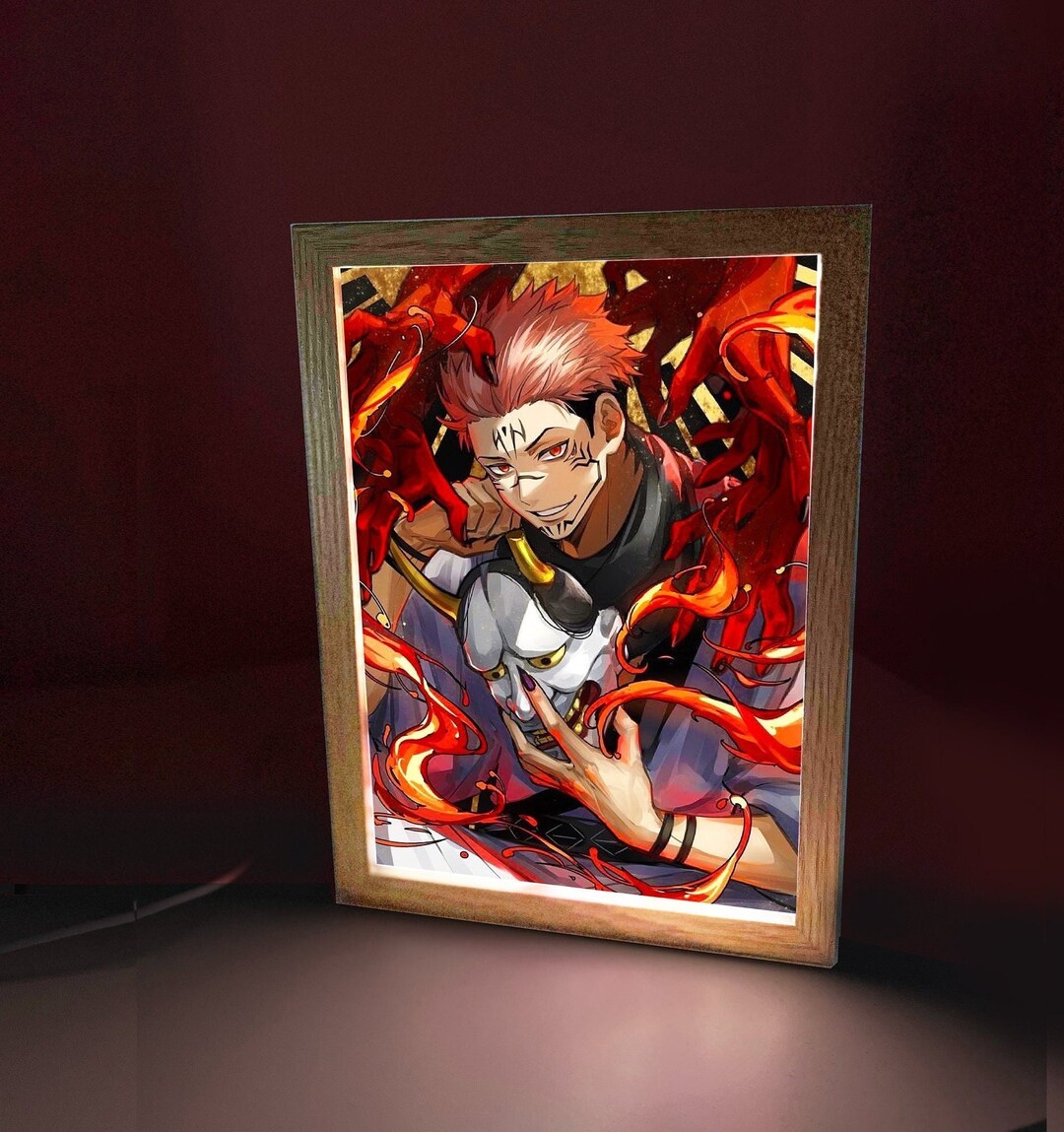 LED Frame Jujutsu Kaisen Gojo Light-up Painting, Wall Art Frame Light ...