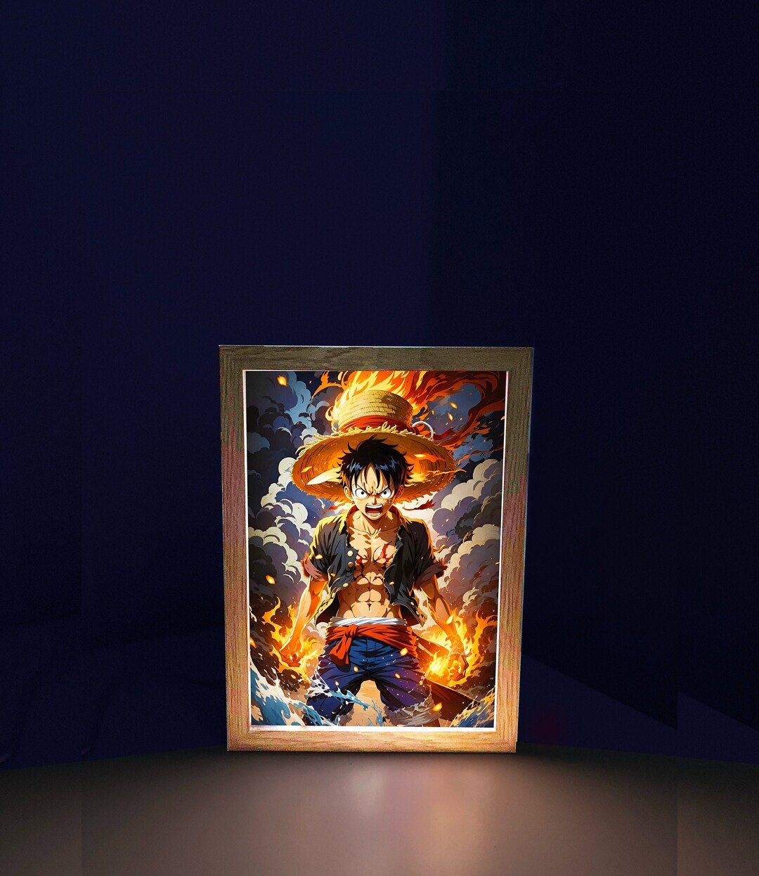 One Piece Luffy Light-up LED Painting, Wall Art Frame Light, the ...