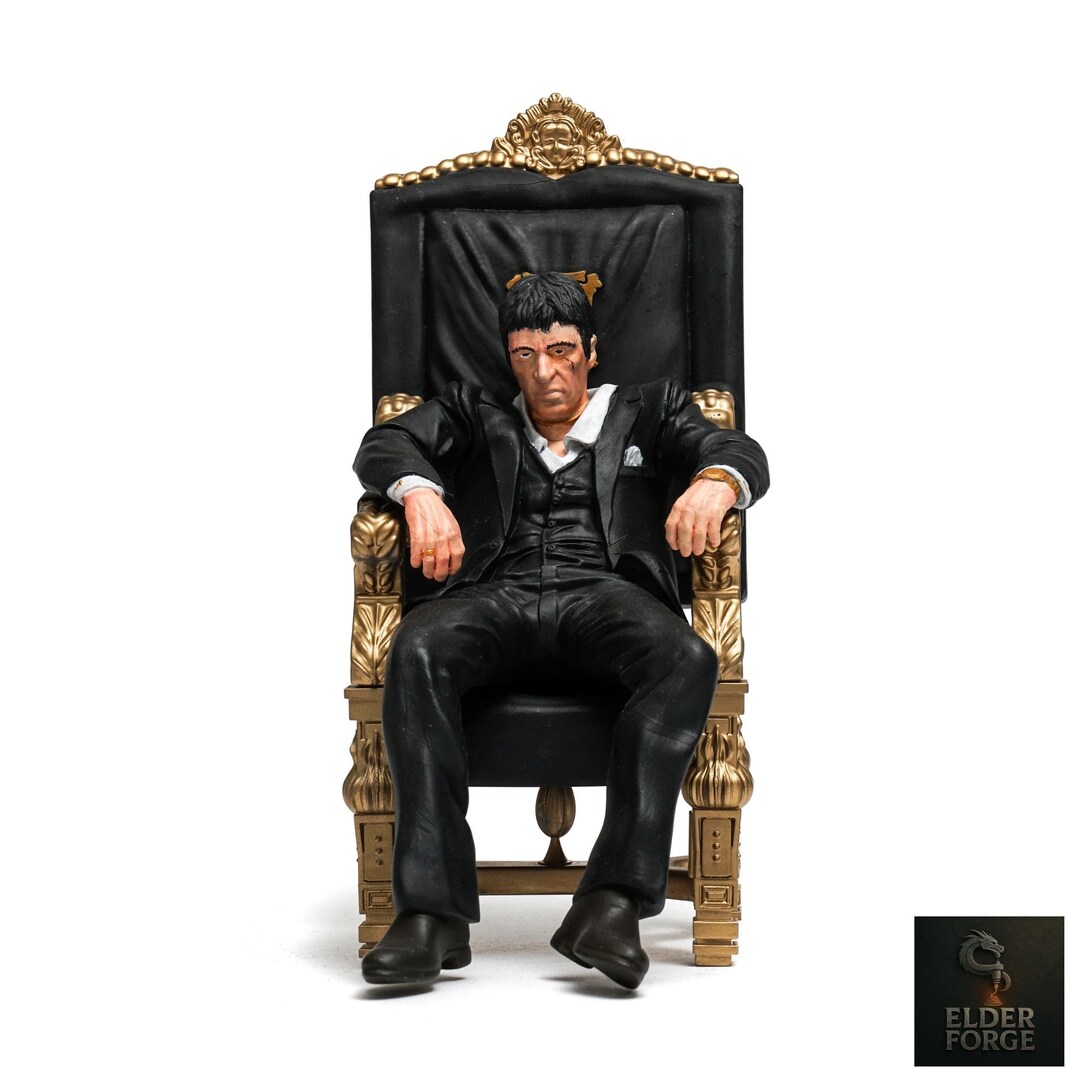 Tony Montana Figurine | Scarface Throne Statue | Hand-painted Mafia ...