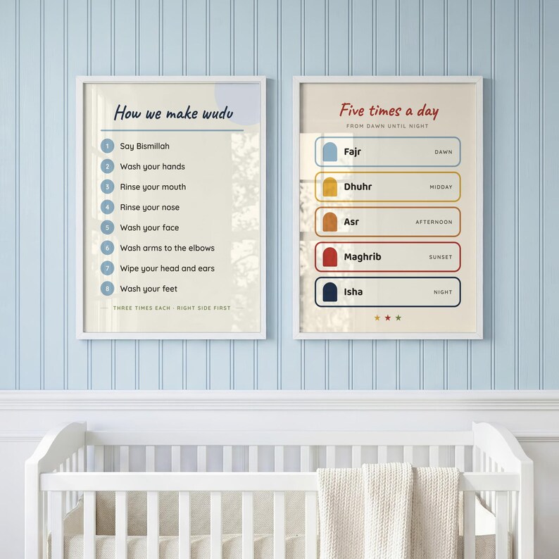 Islamic Wudu and Prayer Charts for Kids | Muslim Learning Prints ...