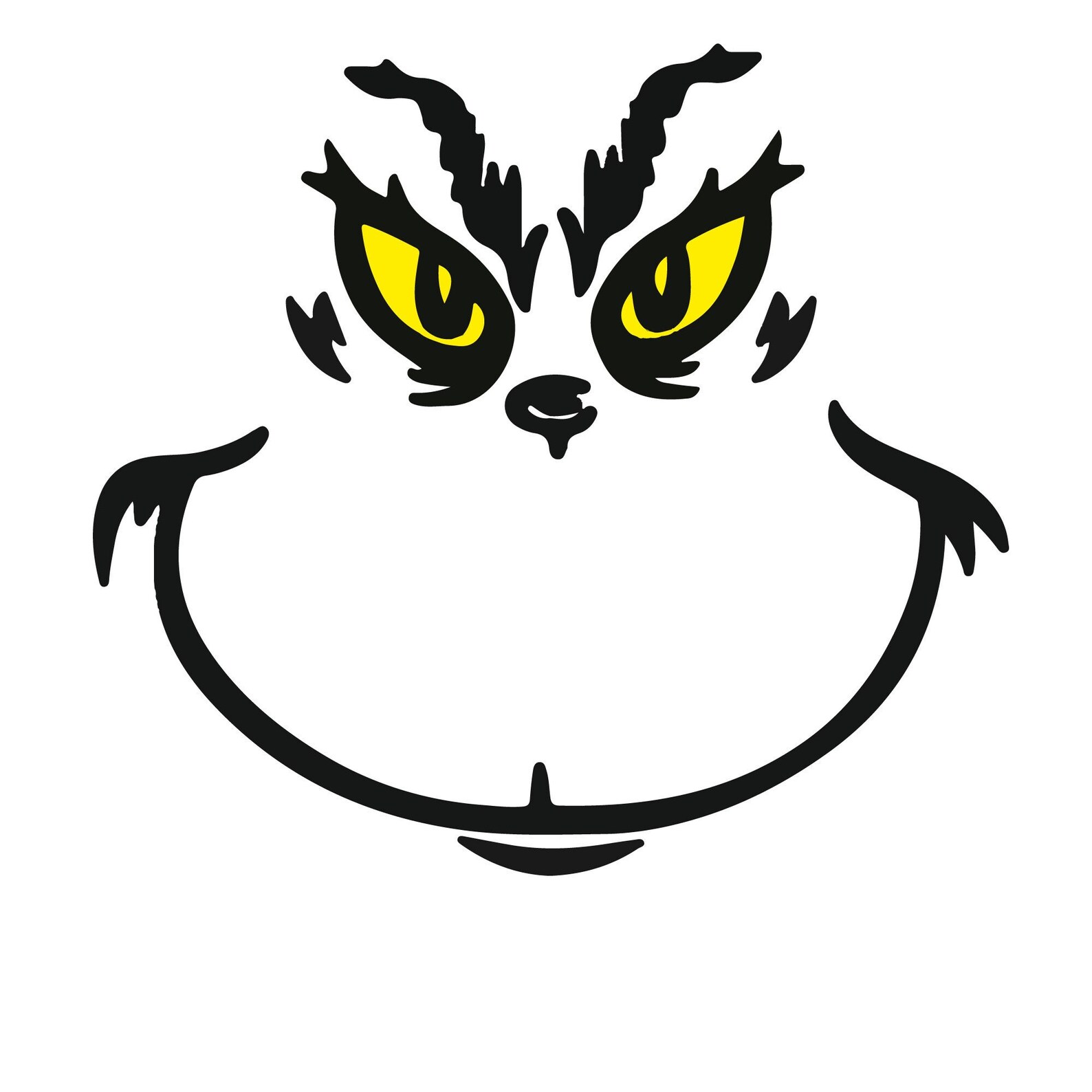 SVG Layered Grinch Grinch Face Yellow Eyes Cute Christmas Instant ...