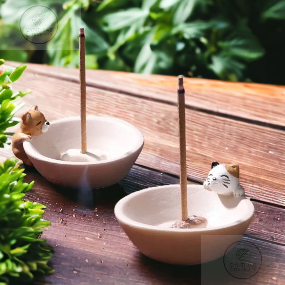 Cute Animal Incense Holder Cat Dog Incense Burner With Ash - Etsy UK