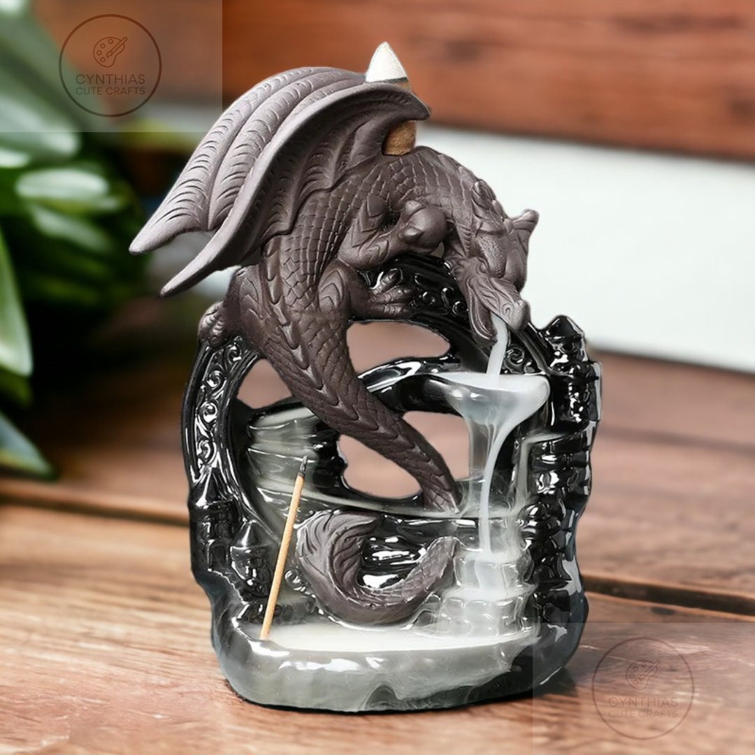 Dragon Waterfall Backflow Incense Burner Incense Stick and - Etsy UK