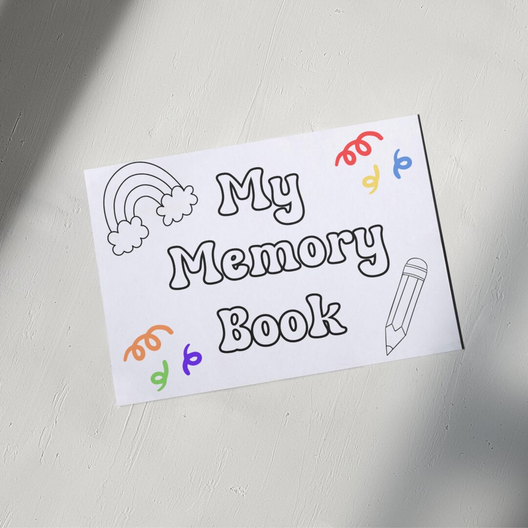 Digital My Memories Book for Kids, Coloring Pages, Children's Keepsake ...