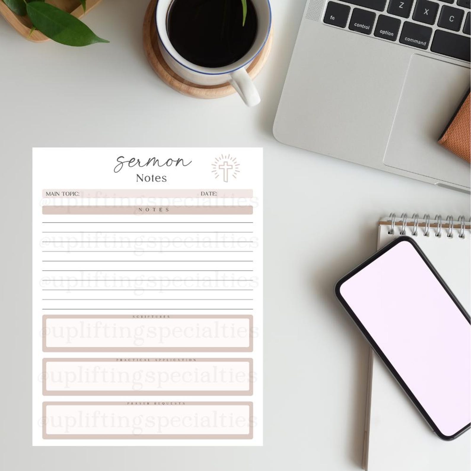 Sermon Notes Template: Christian Planner Insert (digital Download) - Etsy