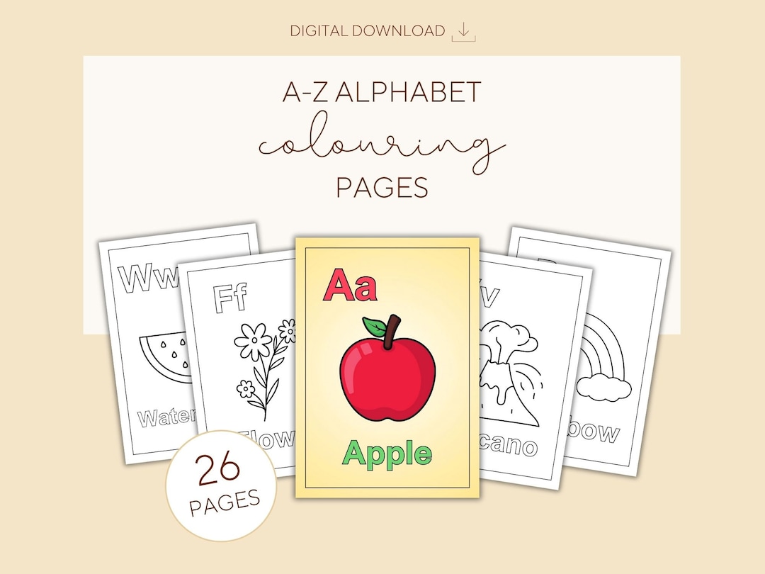 Toddler A-Z Alphabet Colouring Pages - Instant Download, Toddler and ...