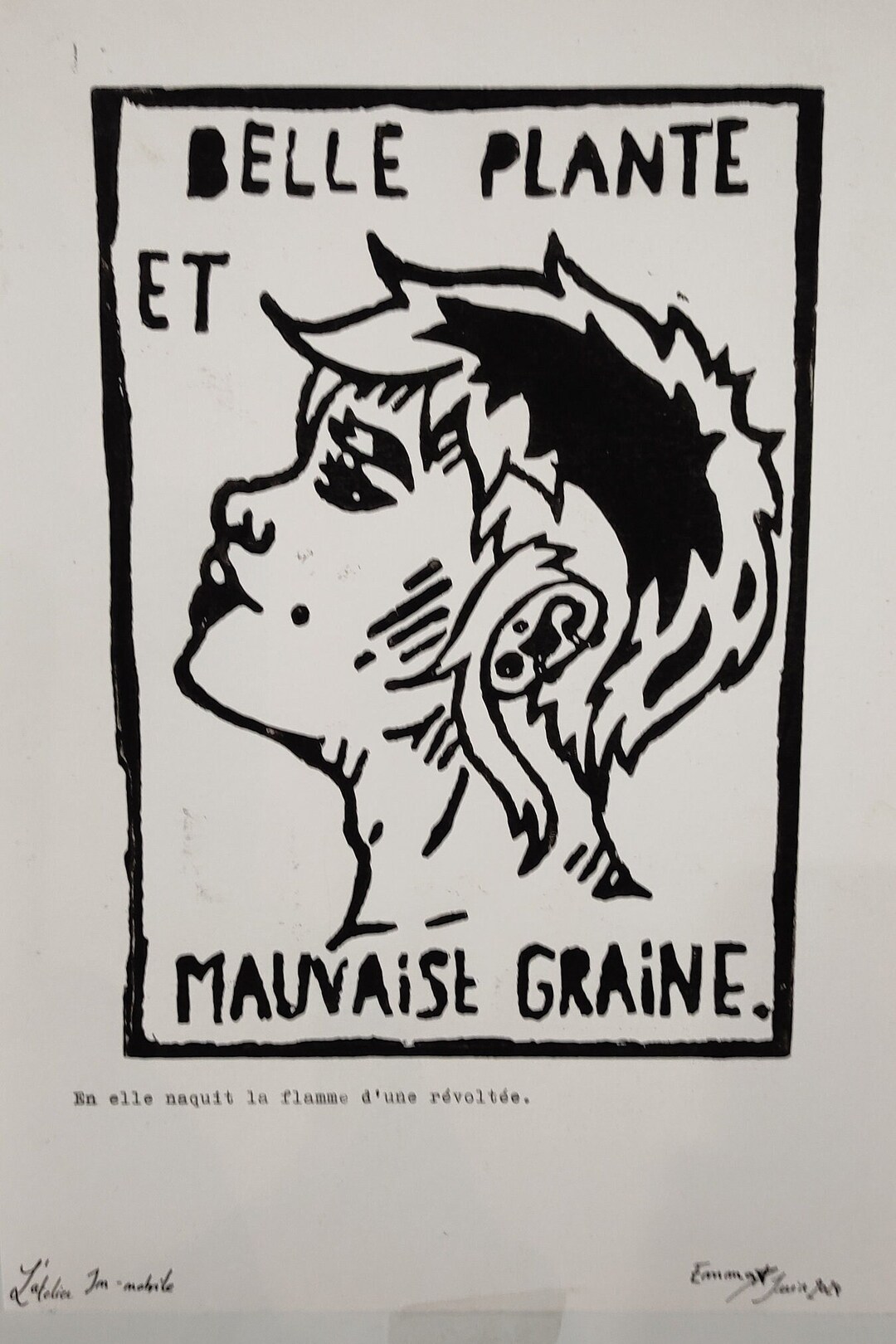 Punk Linocut Print beautiful Plant and Bad Seed - Etsy