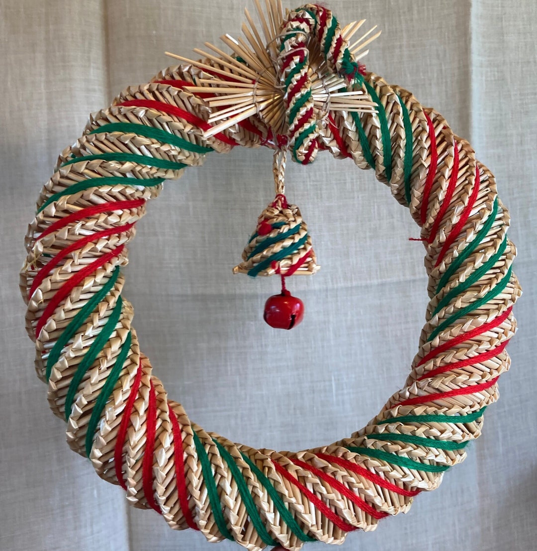 Braided Scandinavian Straw Wreath for Holidays - Etsy