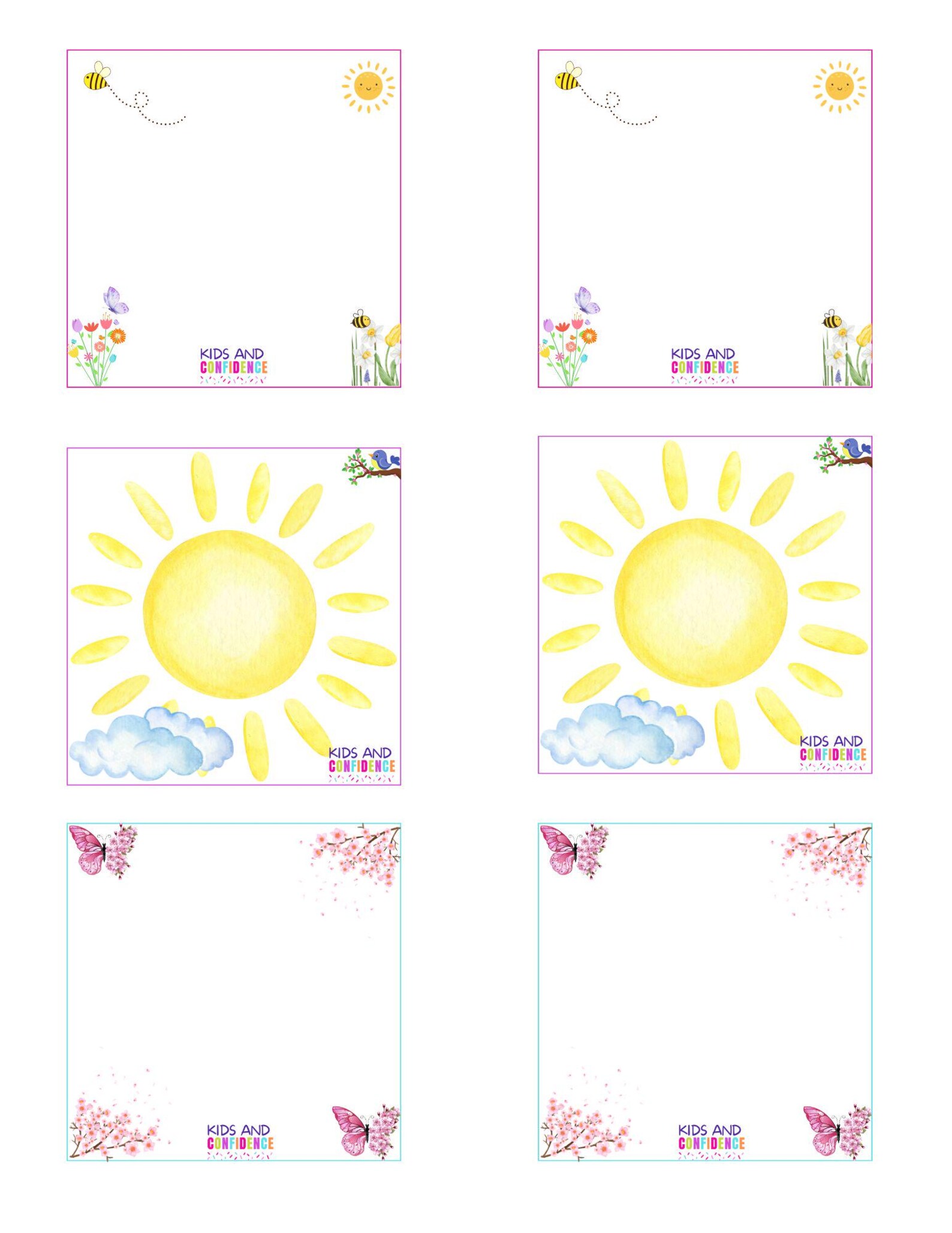 Printable Spring Affirmation Notes – Fun & Positive Notes for Kids - Etsy