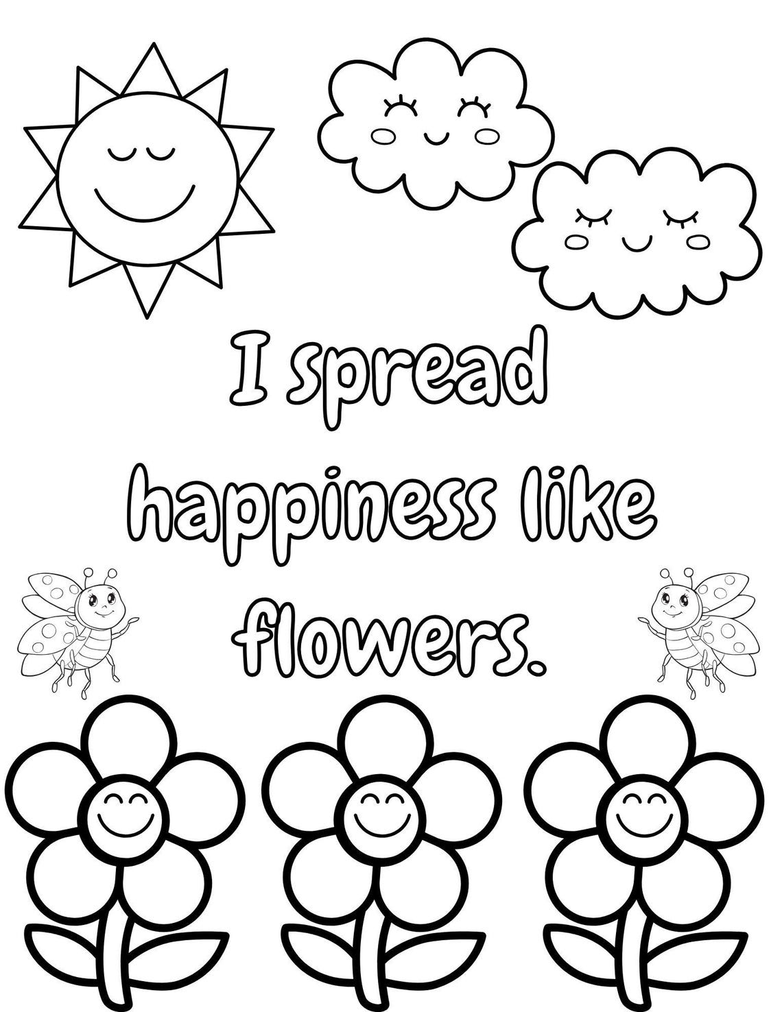 Spring Confidence Coloring Pages for Kids – Printable Affirmation ...